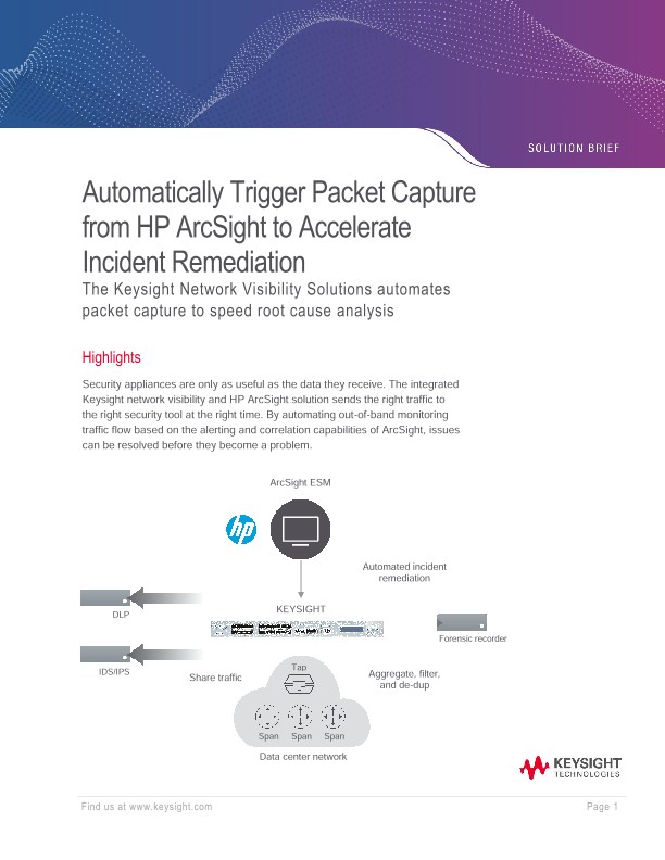 Automatically Trigger Packet Capture from HP ArcSight to Accelerate Incident Remediation PDF ...